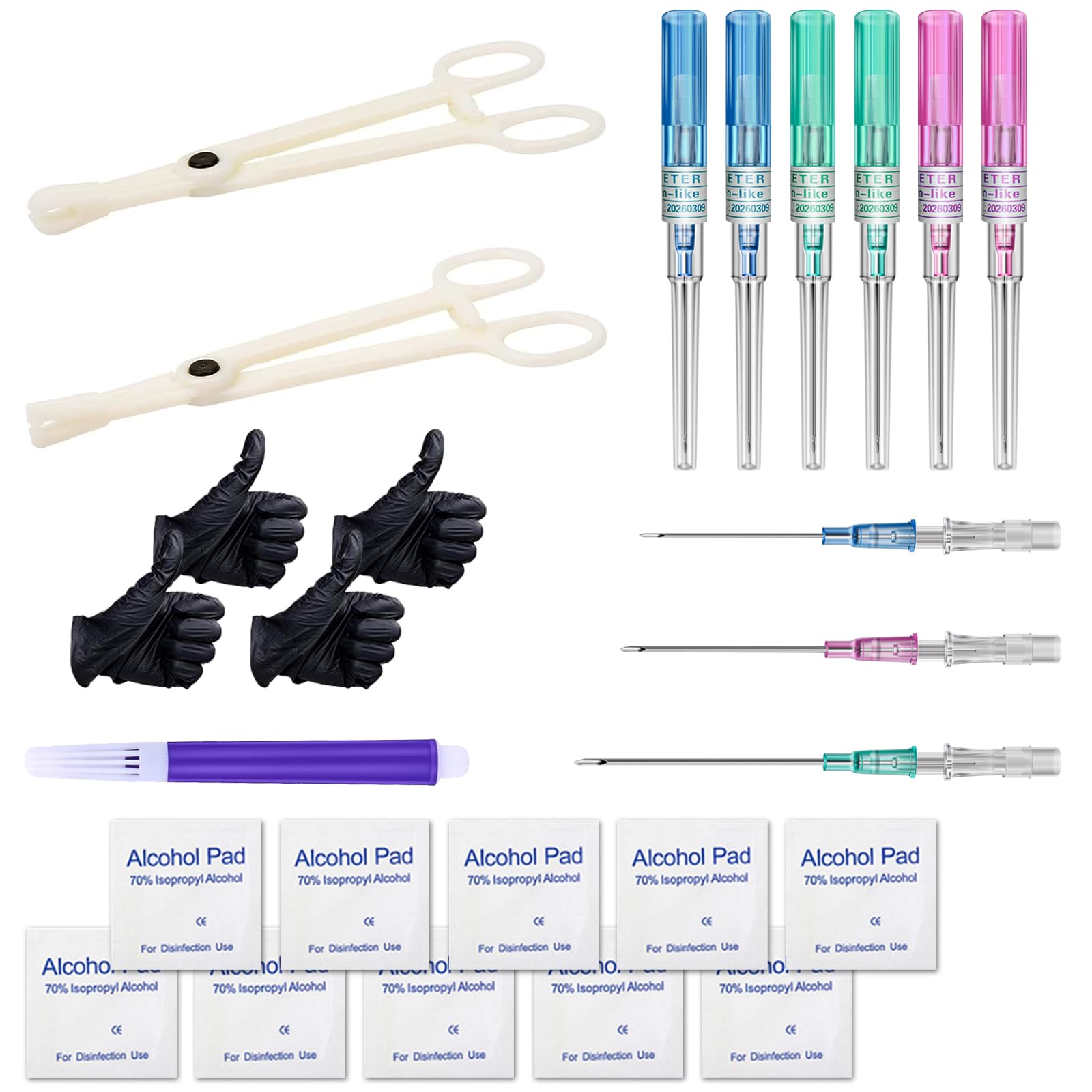Amazon.com: 21pcs Body Piercing Kit- Combofix IV Catheter Piercing ...