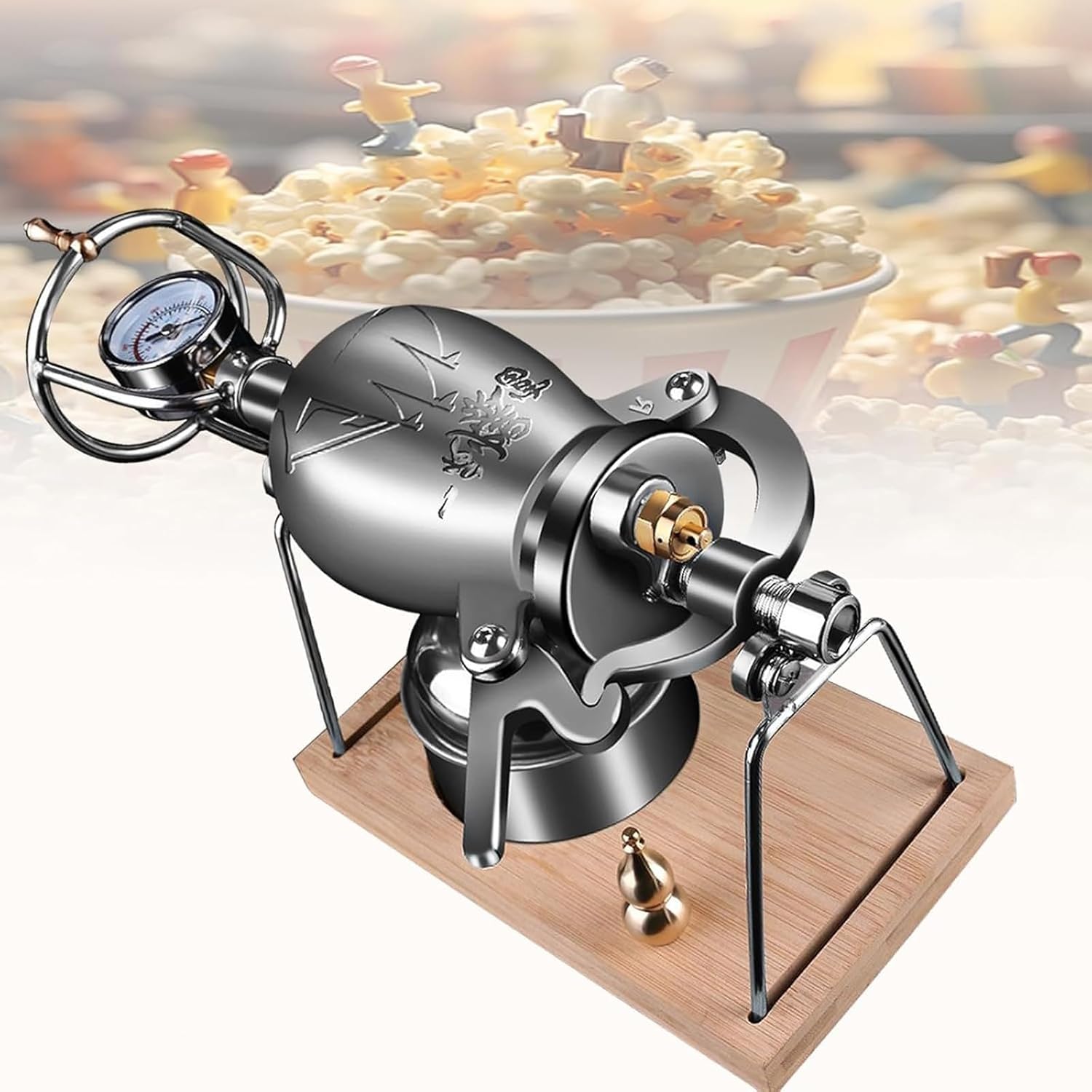 Amazon.com: Stainless Steel Popcorn Popper, Hand Popcorn Machine, High ...