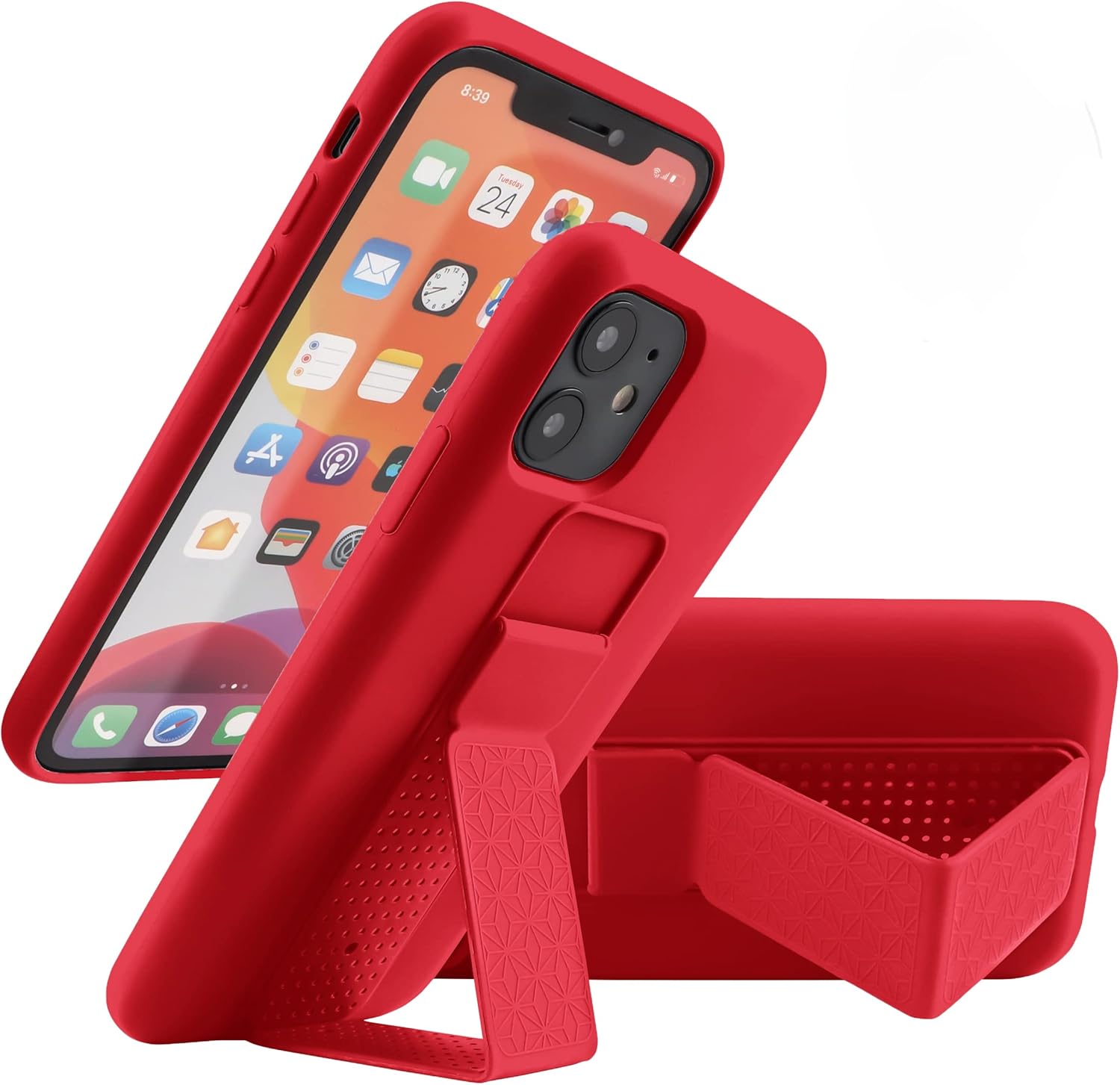Amazon.com: LAUDTEC Silicone Kickstand Case Compatible with iPhone 11, Vertical and Horizontal ...
