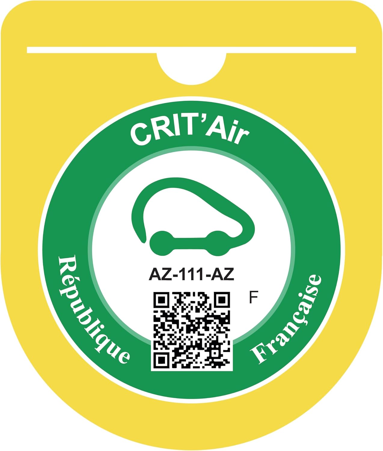 HADEXIA Crit'Air Parabrezza Macaron Self-Adhesive Yellow : Amazon.co.uk ...