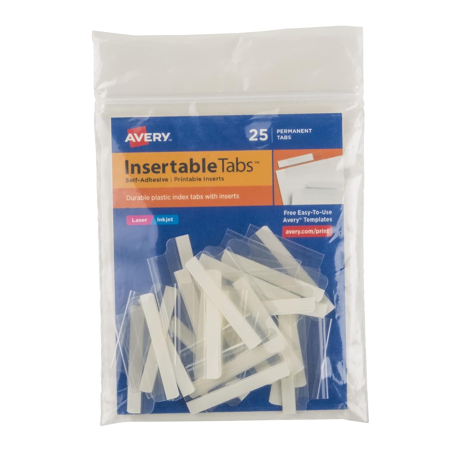 Avery Index Tabs, with Printable Inserts, 1.5-Inch, 25 Tabs, 1 Set ...