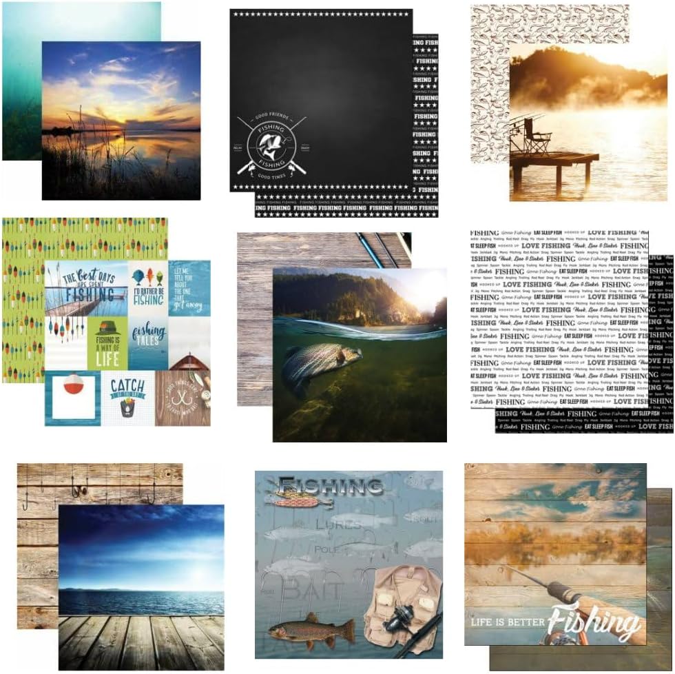 Amazon.com : Custom Bundle - 12 Golf Themed 12" x 12" Scrapbook Papers ...