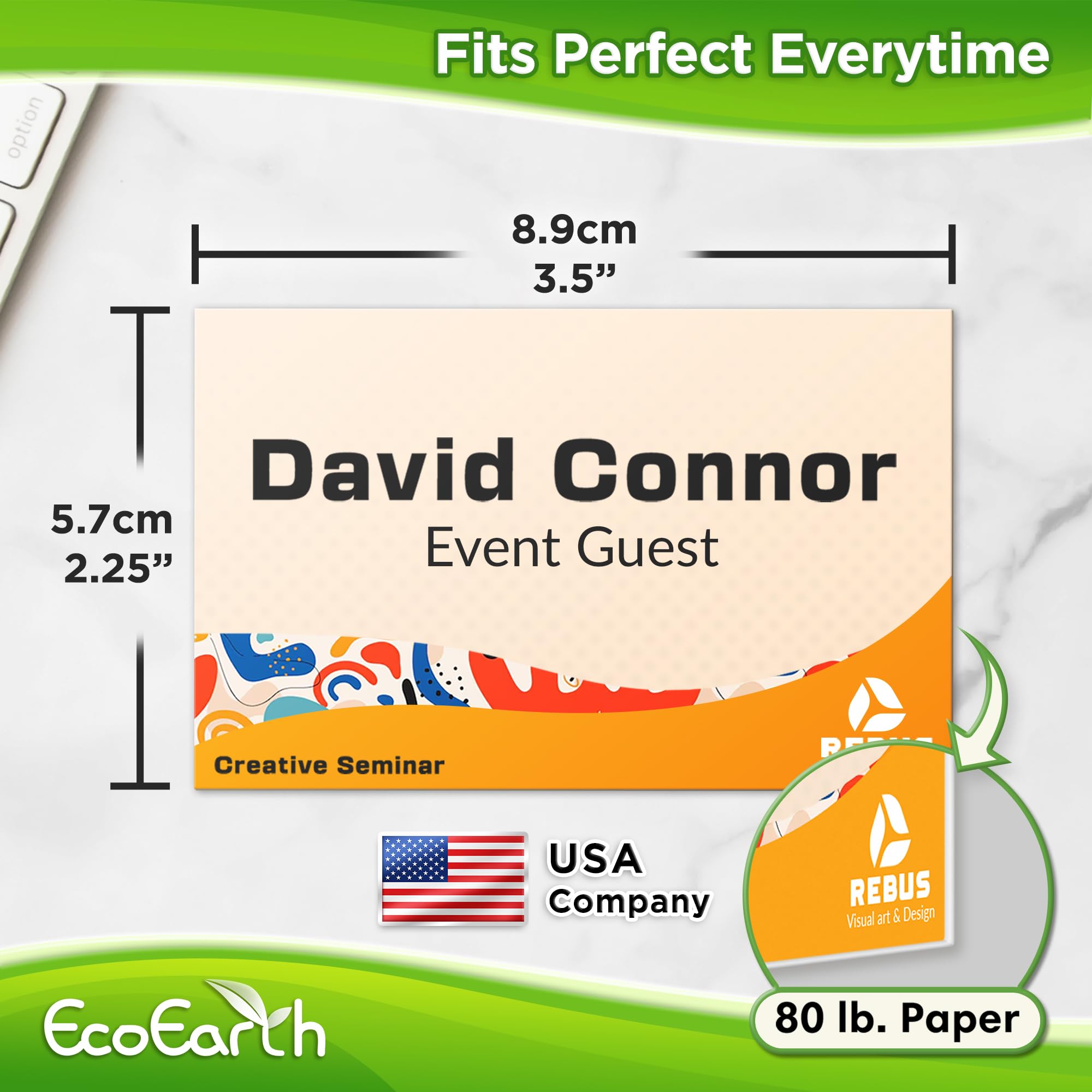 Snapklik.com : Name Badge Inserts - 225x35 Inches, 120 Cards, 15 Sheets ...