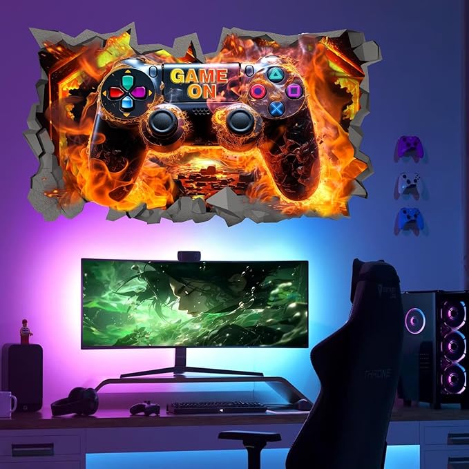 Amazon.com: Game Wall Stickers Gaming Room Wall Decals for Teenagers ...