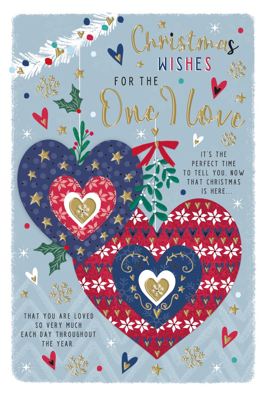 ICG Christmas Wishes For One I Love Card : Amazon.co.uk: Stationery ...