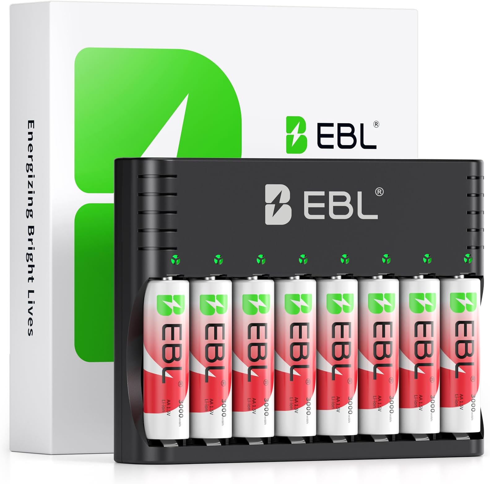 Amazon.com: Rechargeable AA Lithium Batteries with Charger 8 Pack 1.5V ...