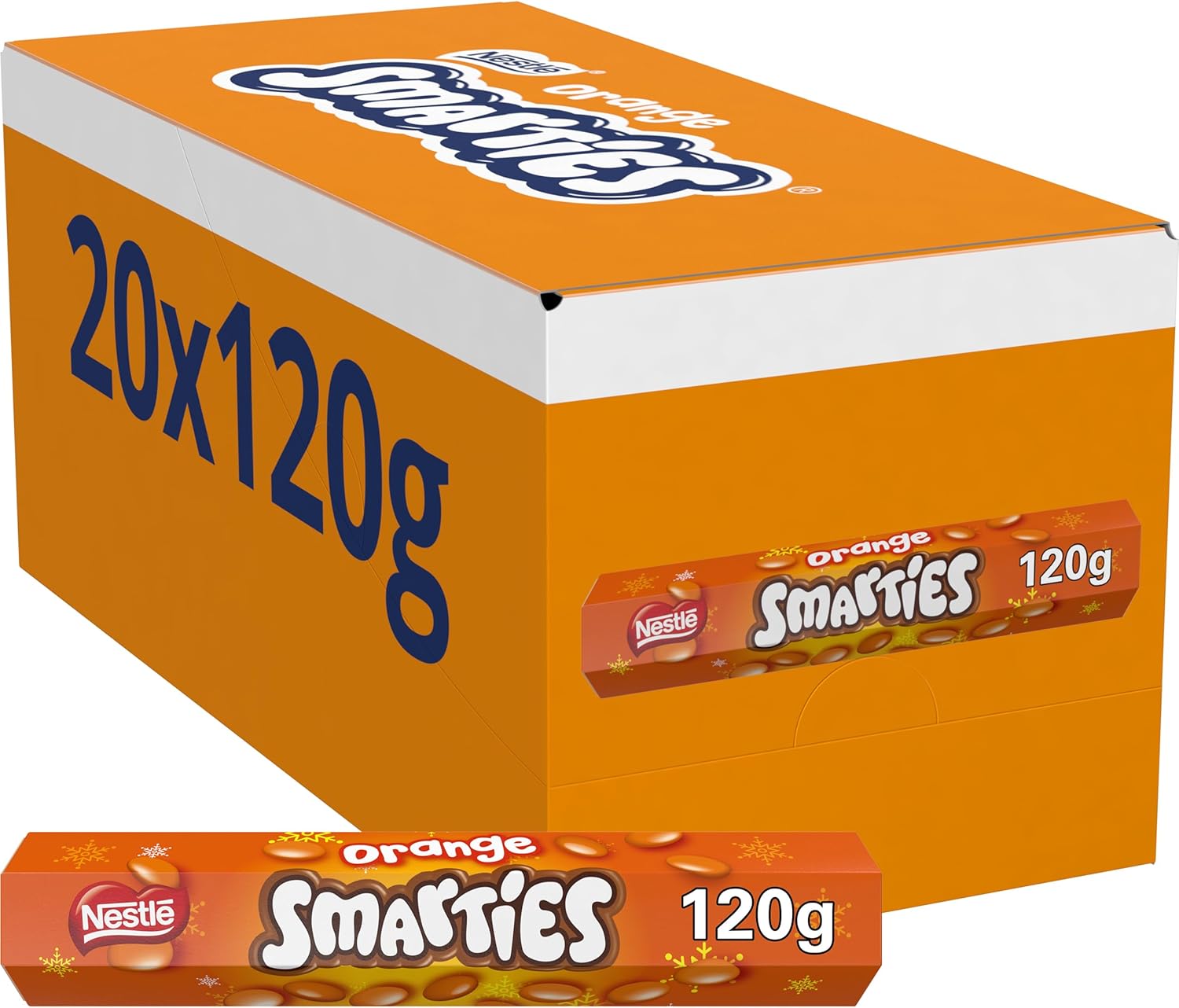 Smarties Orange Milk Chocolate Giant Tube 120g (Pack of 20) |Orange ...