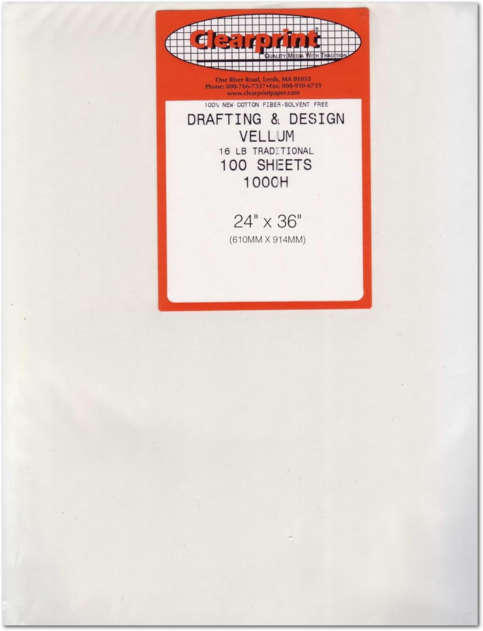 Amazon.com: Clearprint 1000H Vellum Sheets with 8x8 Fade-Out Grid, 24 ...