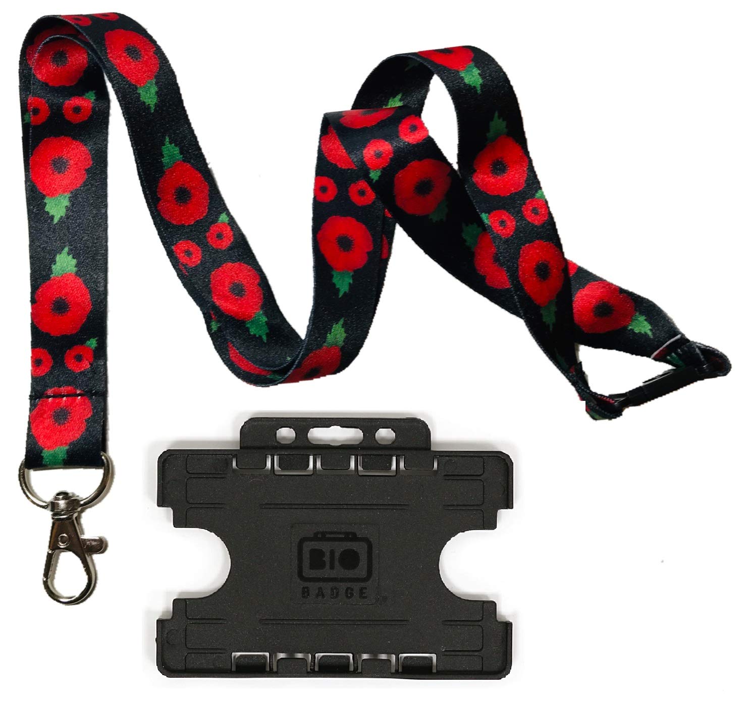 Poppy Lanyard with Double Sided ID Card Holder : Amazon.co.uk ...
