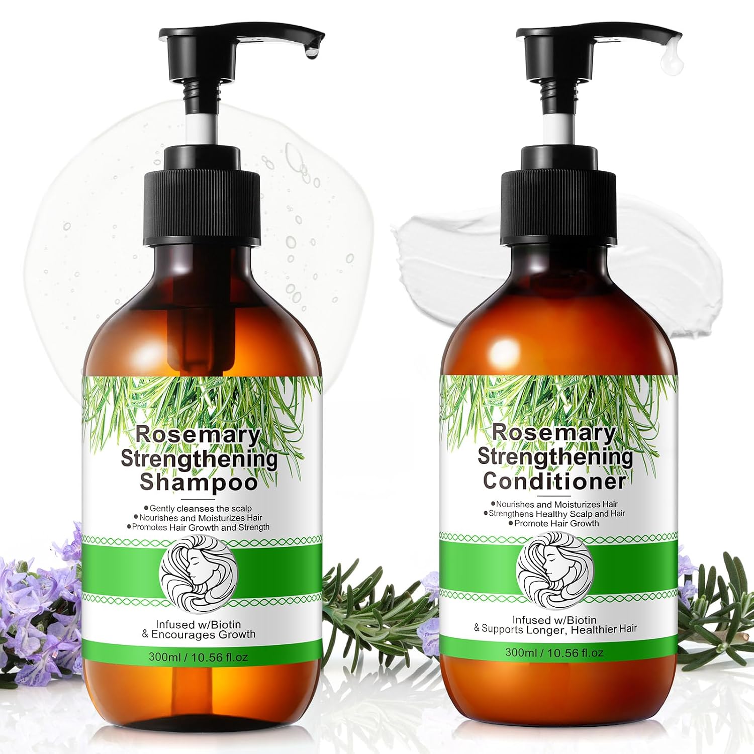 Amazon.com : Rosemary Nourishing & Smoothing Shampoo and Conditioner ...
