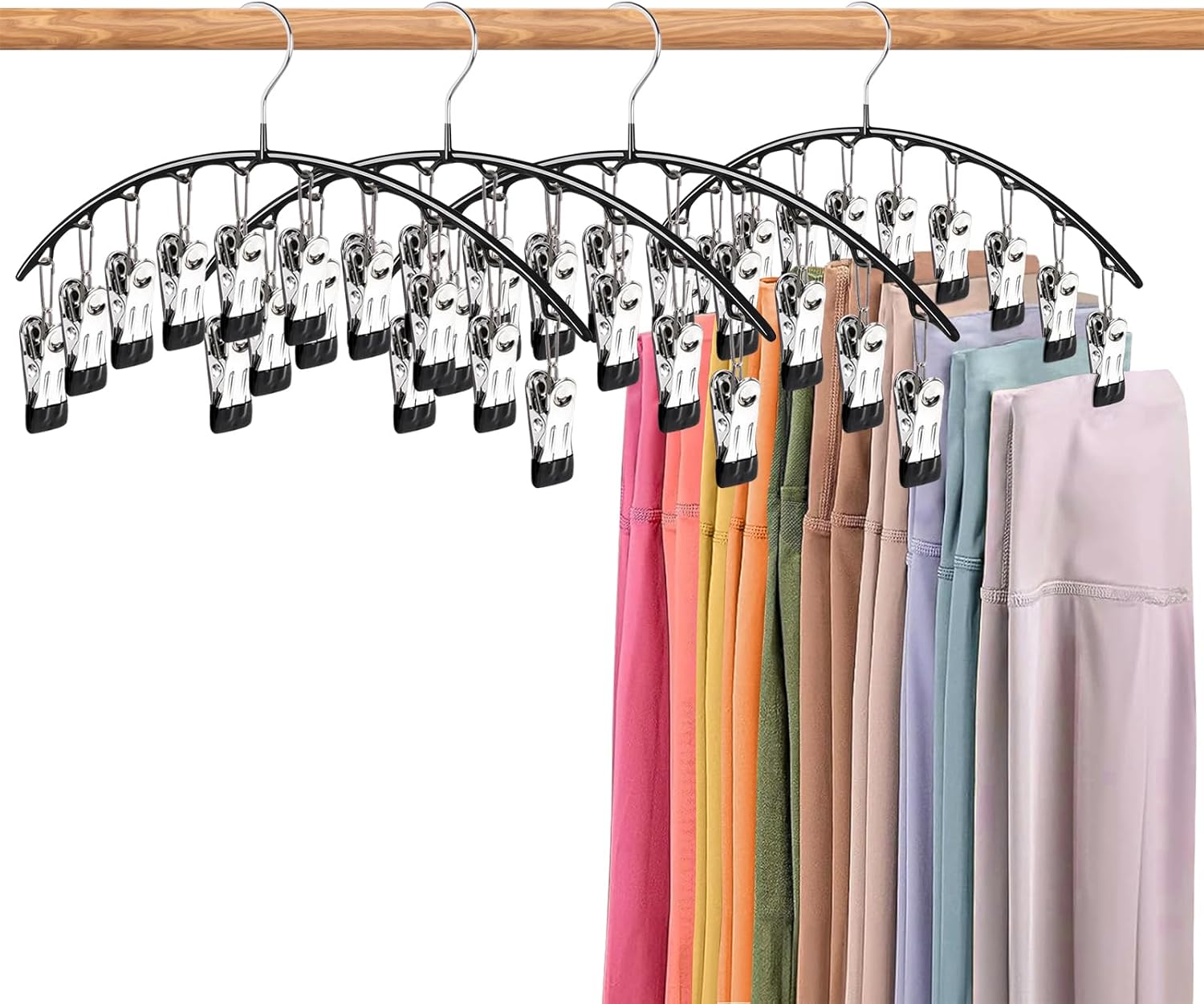 Amazon.com: 4 Pack Pants Hangers, BLESSDEMI Pants Rack Space Saving ...