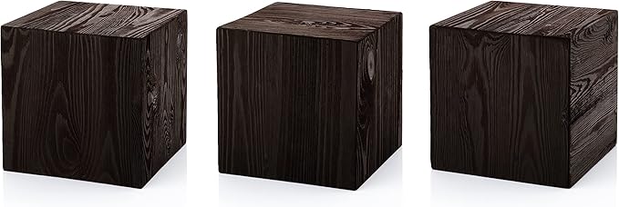 DECOKTIVO Holzständer Set, Holzblock, Baumstamm Deko, Bodenwindlicht ...