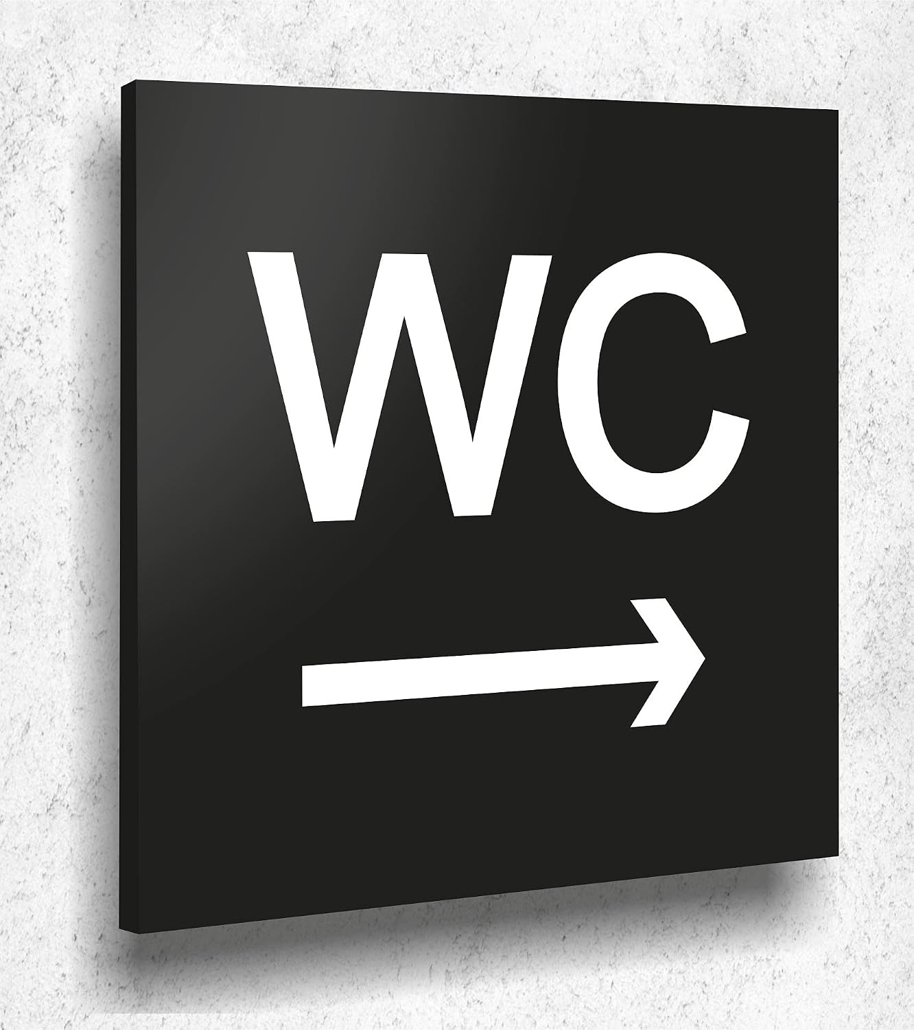 Türschild Besucher WC Schild Schwarz Matt UV Druck 12 x 12cm - 3mm ...