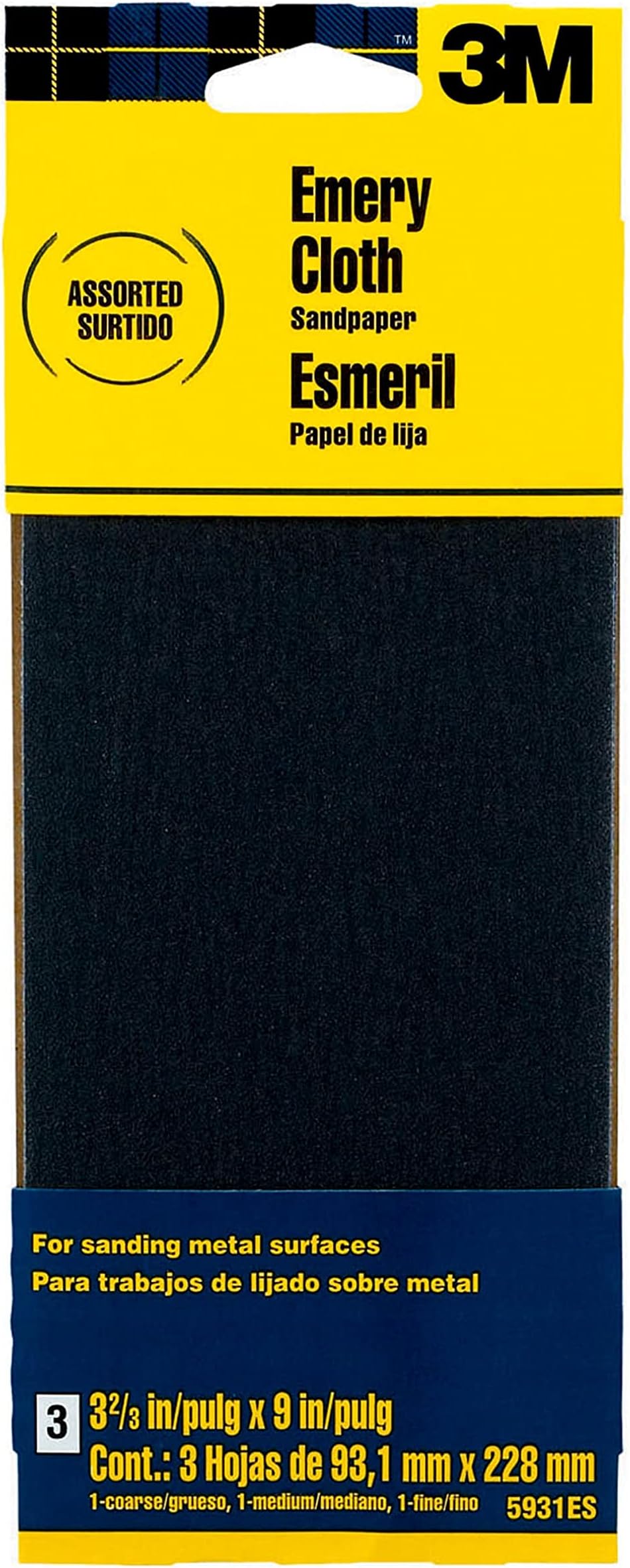 Amazon.com: 3M Emery Cloth Sandpaper, For Sanding Metal Surfaces, 3 ...