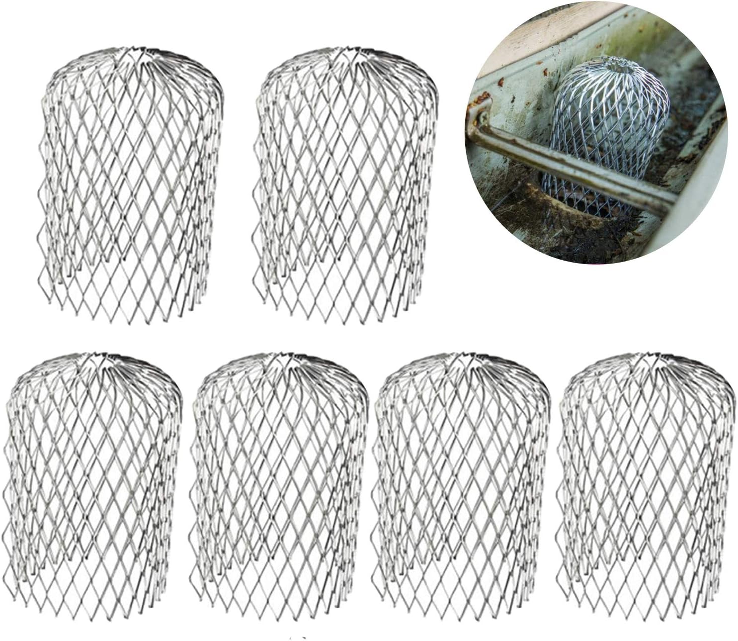 Dele 6pcs Gutter Guards 3 Inch Expand Aluminum Filter Strainers ...