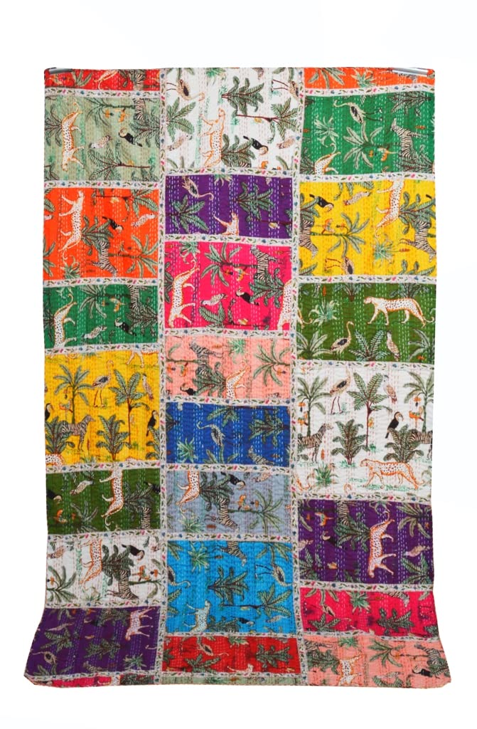 official website sale Indian Leaf Print Hand Block Print Quilt Modern ...