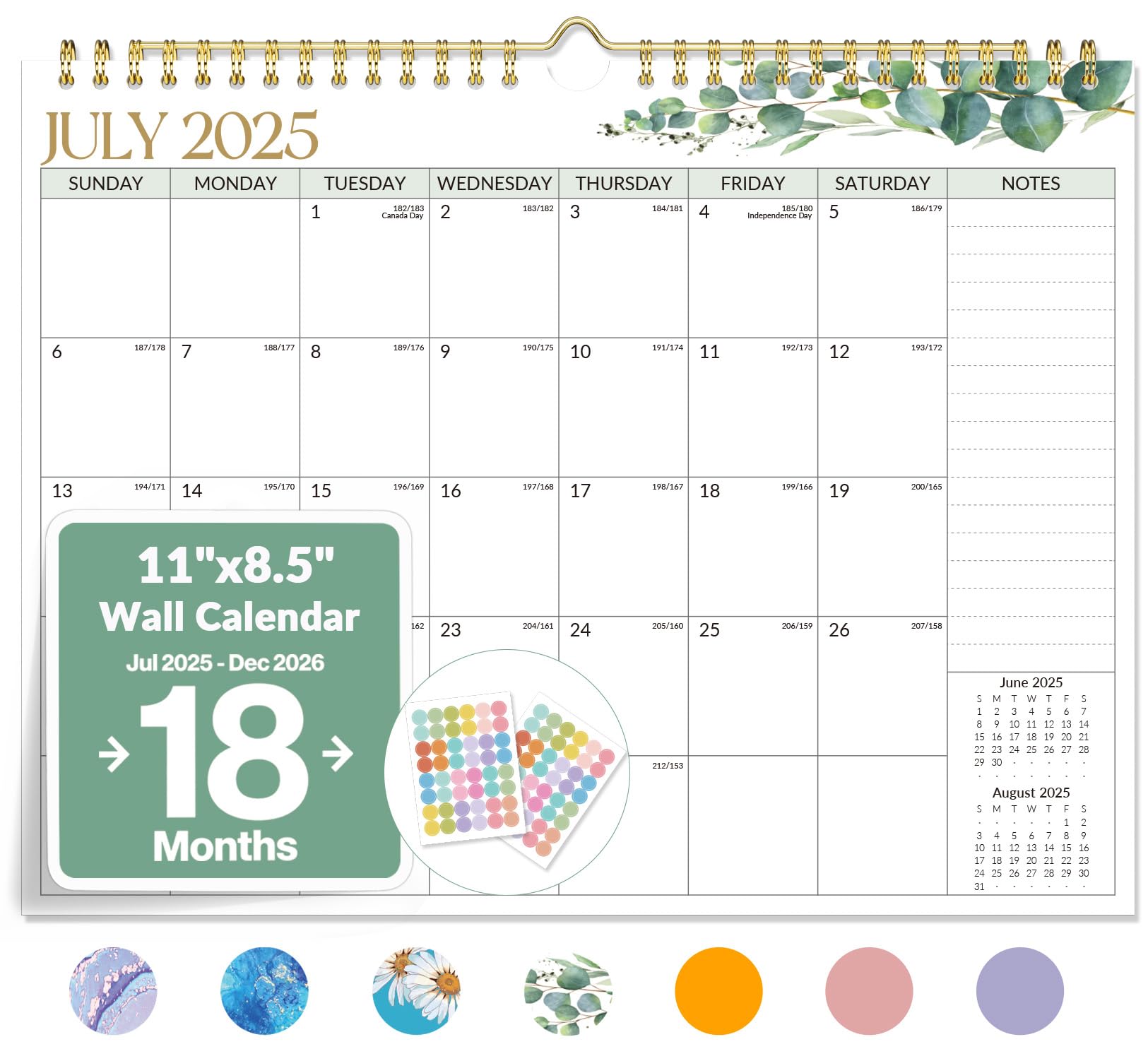 Snapklik.com : Aesthetic Calendar 2025-2026, 18-Month Wall Calendars ...