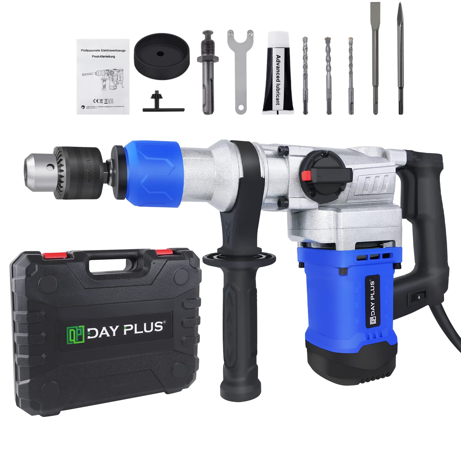1500W Rotary Hammer Drill, 4500 RPM SDS Hammer Drill Impact Drill ...