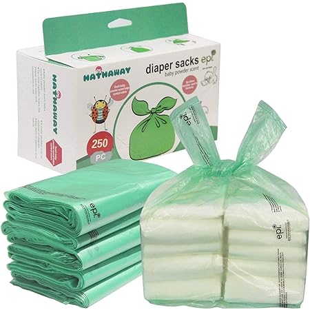 Amazon.com: Hathaway Baby Disposable Diaper Bags, 100% Biodegradable ...