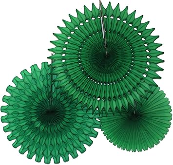 Amazon.com: Set of 3 Honeycomb Fans, Dark Green (13-21 Inch) : Home ...