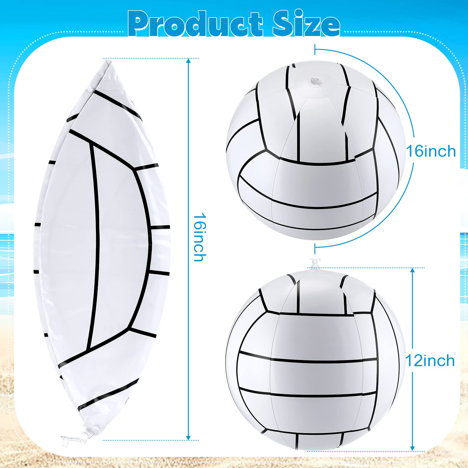 Snapklik.com : Jerify 12 Inch Inflatable Volleyball Beach Ball