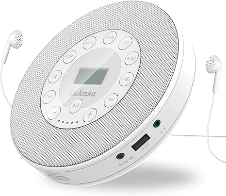 Rechargeable Portable Bluetooth CD Player, Lukasa Compact Music CD Disc ...