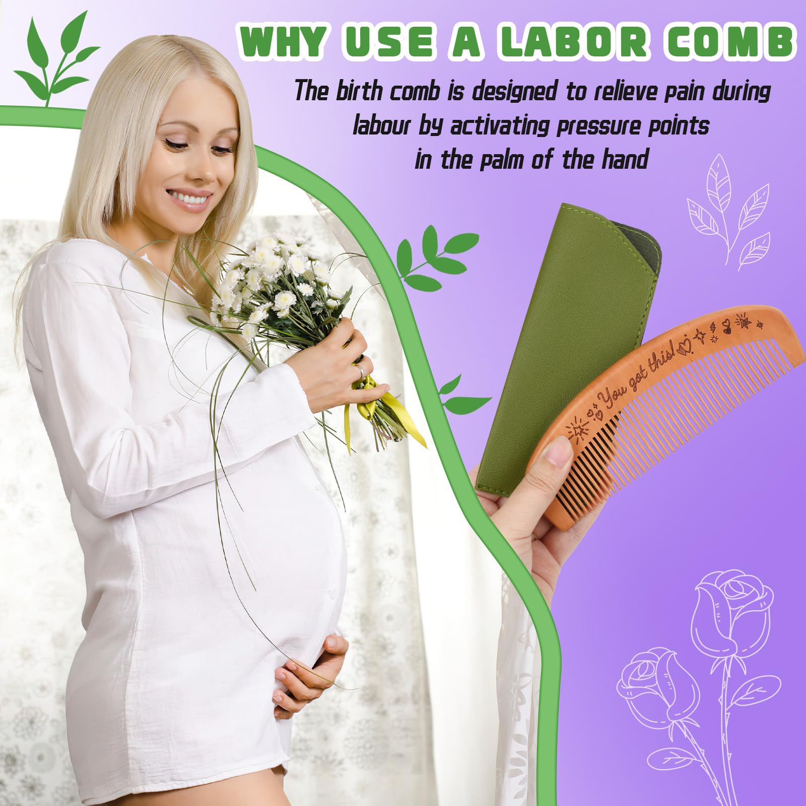 Snapklik.com : FEBSNOW Birthing Combs For Labor Pain Relief - 2 Pieces ...