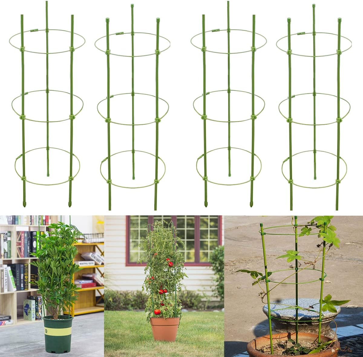Amazon.com : 4 Pack Tomato Cages for Garden,Garden Stakes for Plants ...