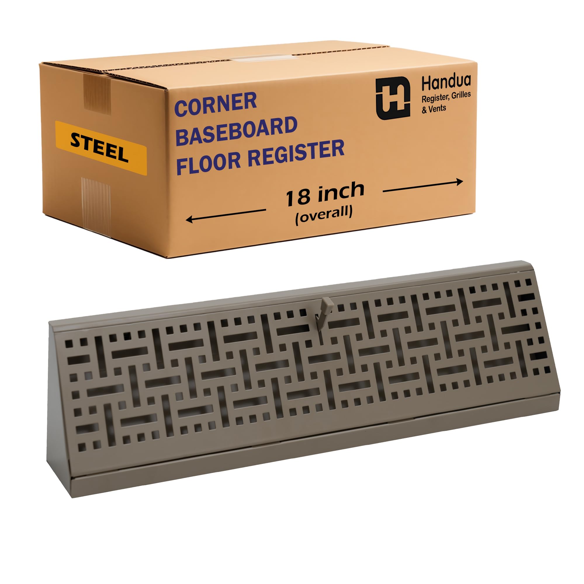 Fits 18" Baseboard Space | Corner Baseboard Register by Handua ...
