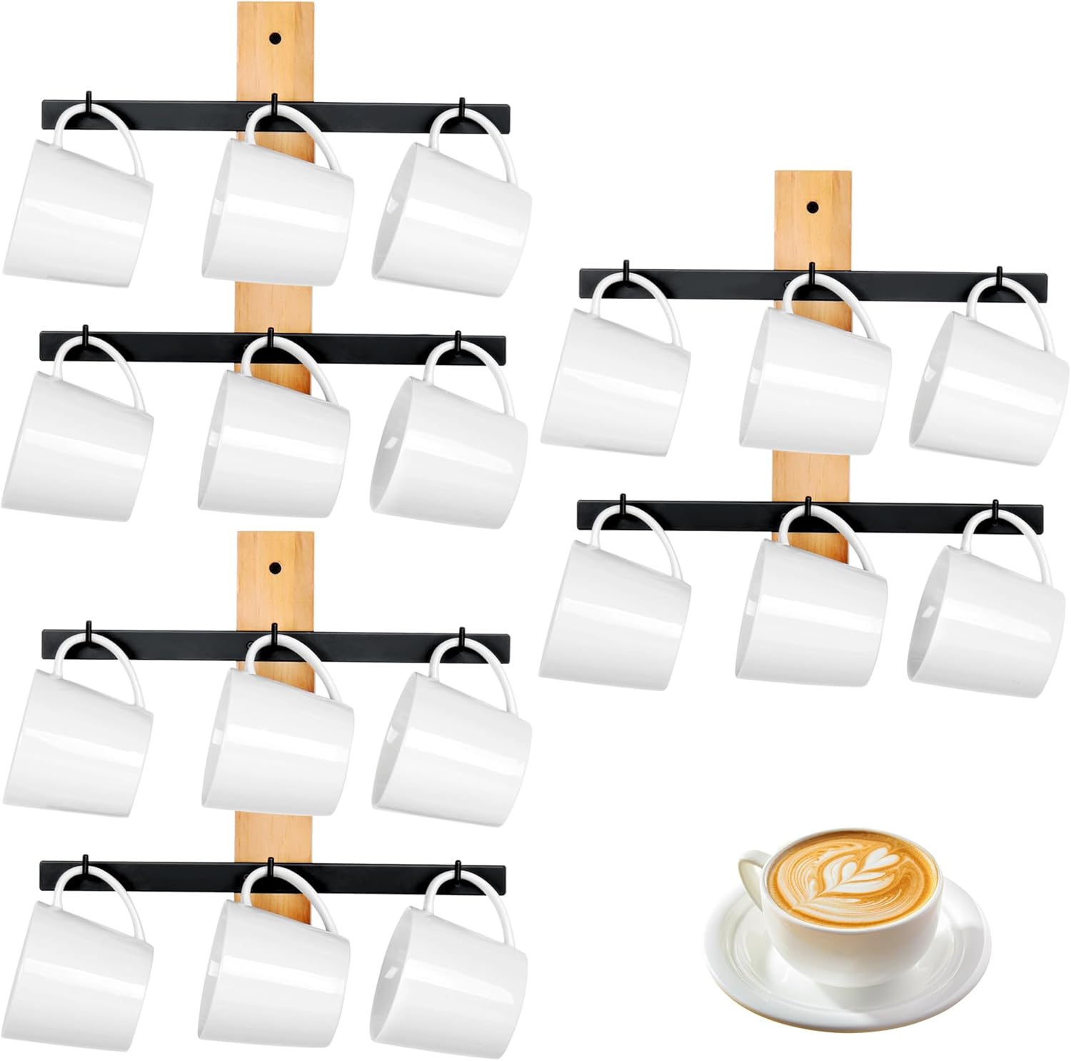 Amazon.com: Alyoen Coffee Mug Rack Holder Wall Mounted, Mug Holder ...