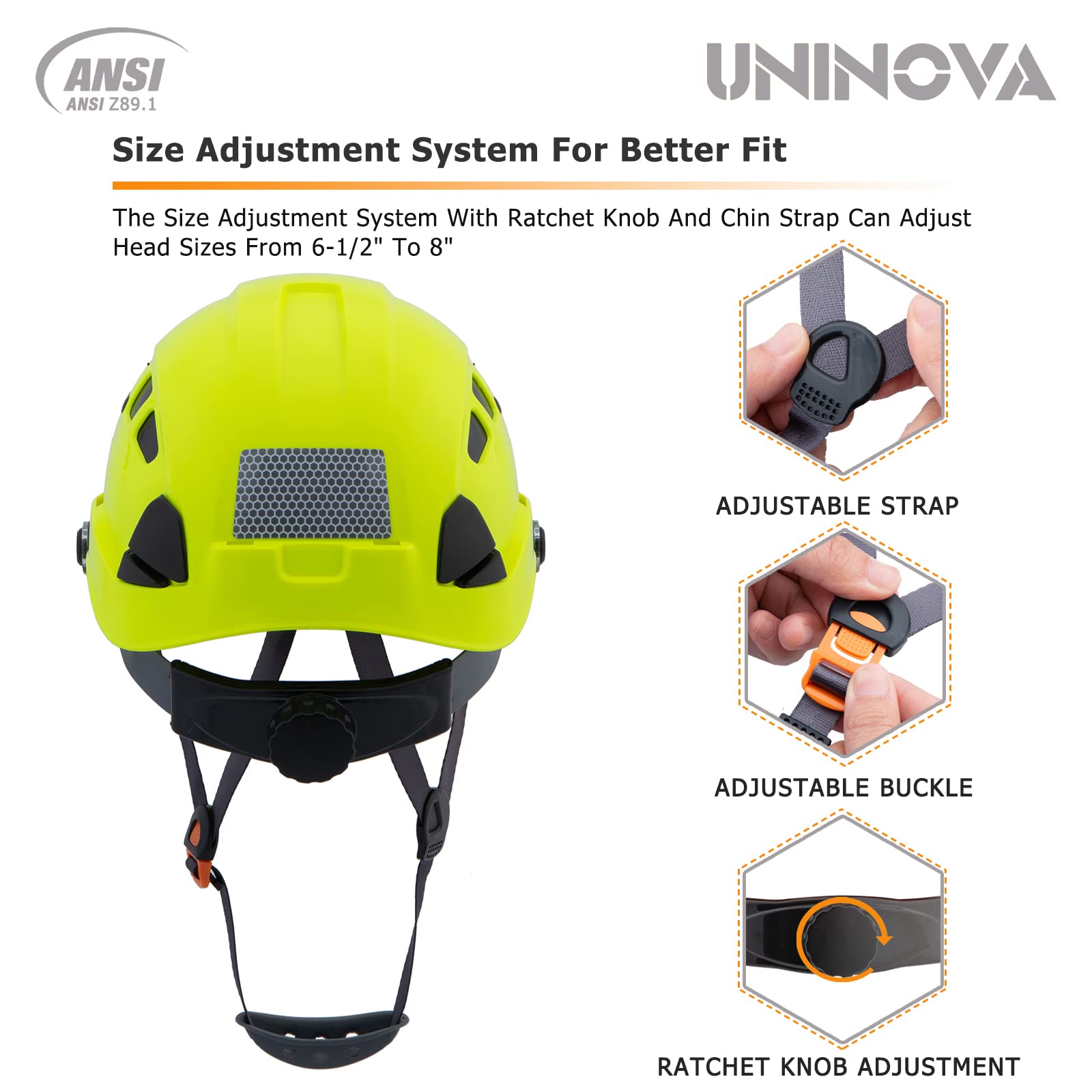 Snapklik.com : UNINOVA Hard Hats For Construction OSHA Safety Helmet 6 ...