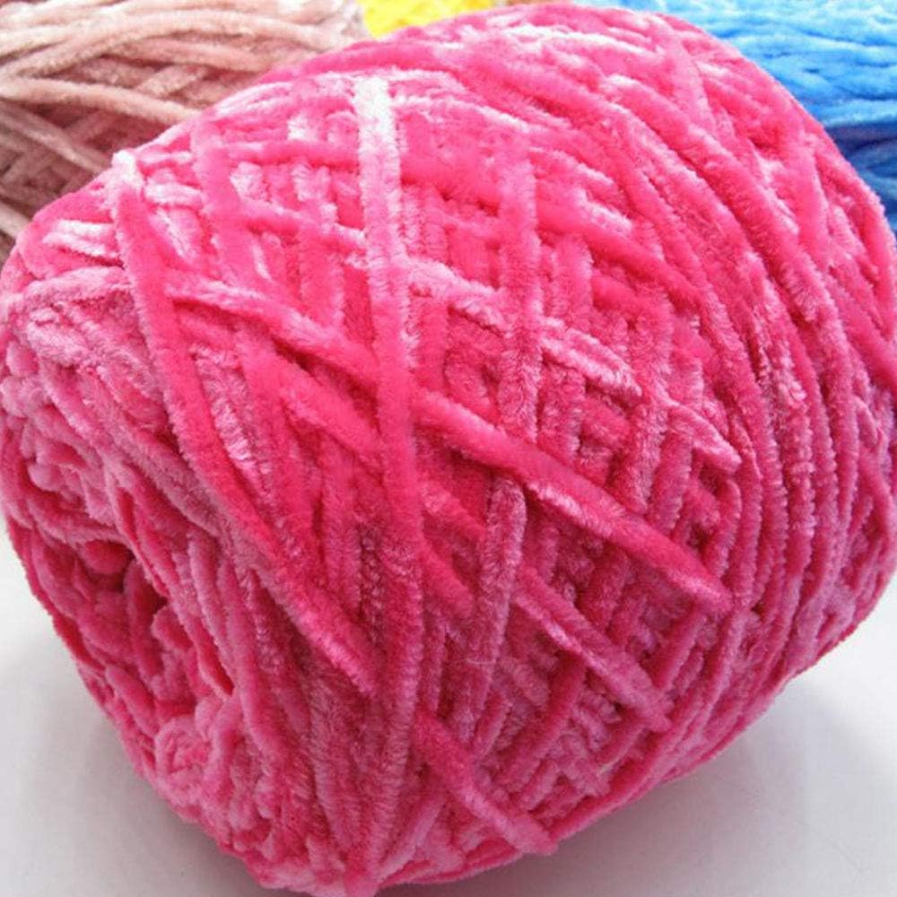 8 oz/250g Chenille Yarn,Wine Red DIY Velvet Chenille Yarn,Bulky Luxury ...
