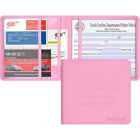 Amazon.com: Wisdompro Car Registration and Insurance Holder - Premium ...