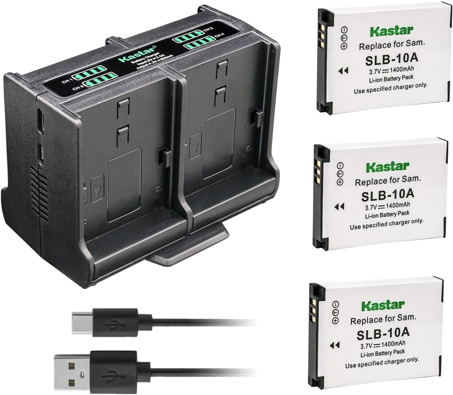 Amazon.com: Kastar 3-Pack Battery and Quadruple Charger Compatible with ...