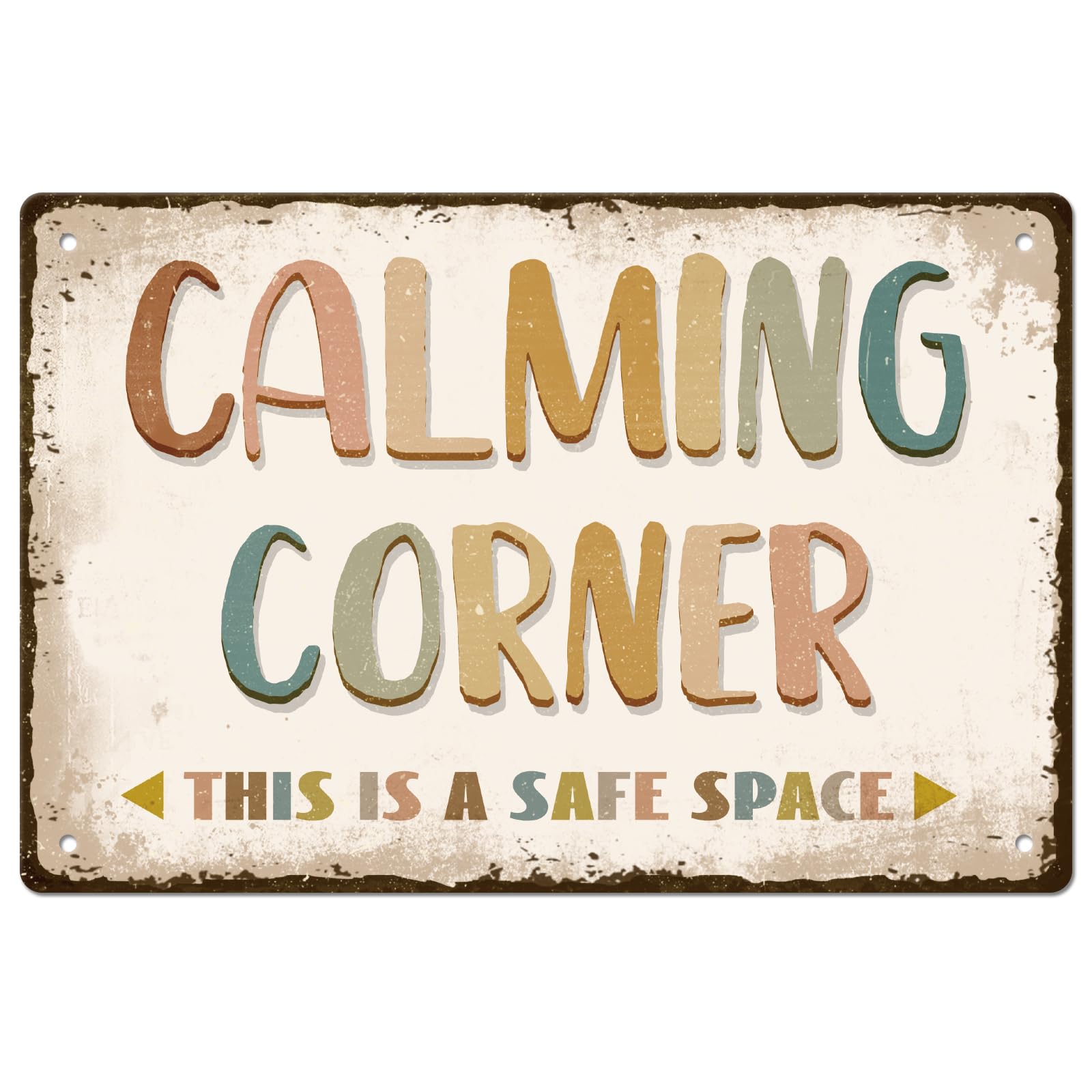 GLOBLELAND Calming Corner Sign Office Wall Decor Metal Signs classroom ...