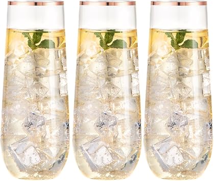 Amazon.com | SUT 36 PCS Stemless Champagne Flutes 9 Oz - Shatterproof ...