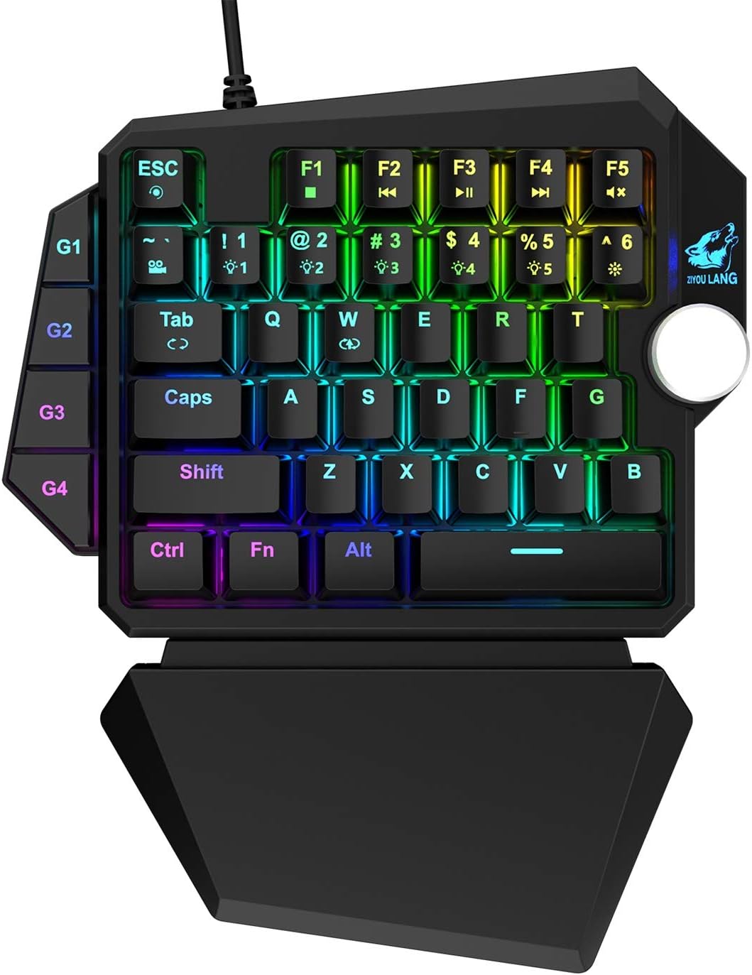 Amazon.com: FELICON RGB Gaming Half Keyboard with Detachable Wrist Rest ...