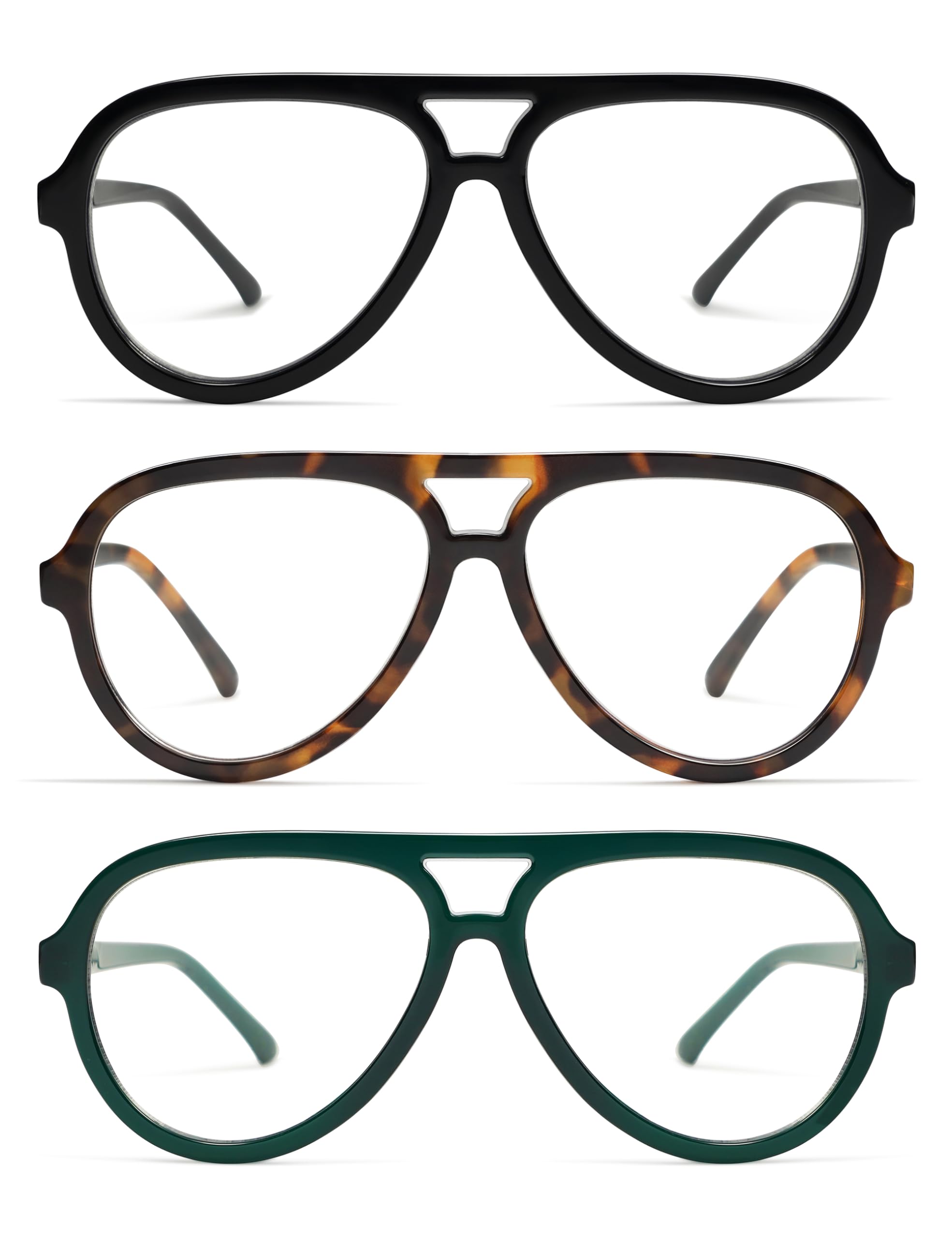 Amazon.com: AMOMOMA 3 Pack Retro Aviator Reading Glasses for Women Men ...