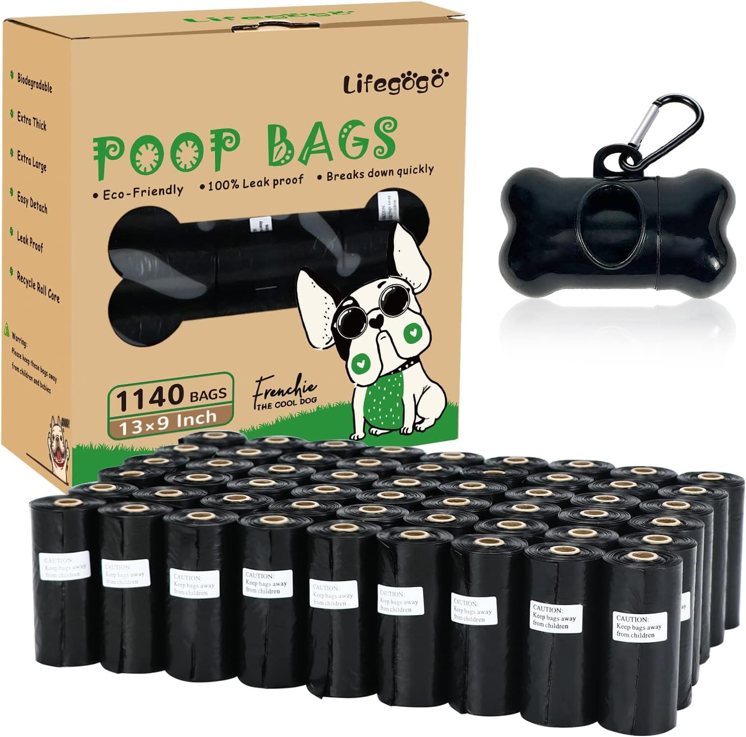 Amazon.com : Paws & Pals 1000 Black Pet Dog Waste Bags for Poop Removal ...