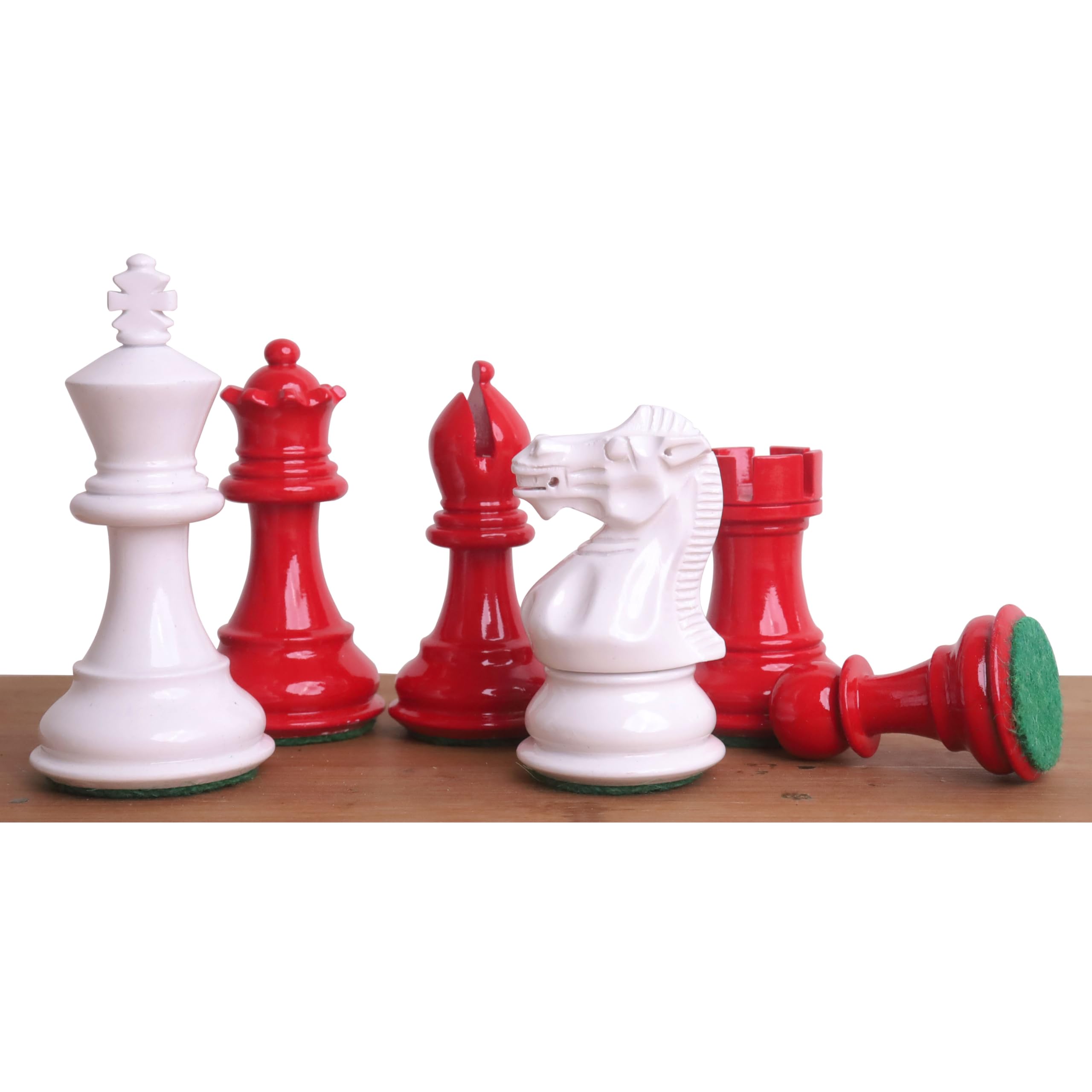 Buy RoyalChessMall - 3" Pro Staunton Red & White Painted Wooden Chess ...