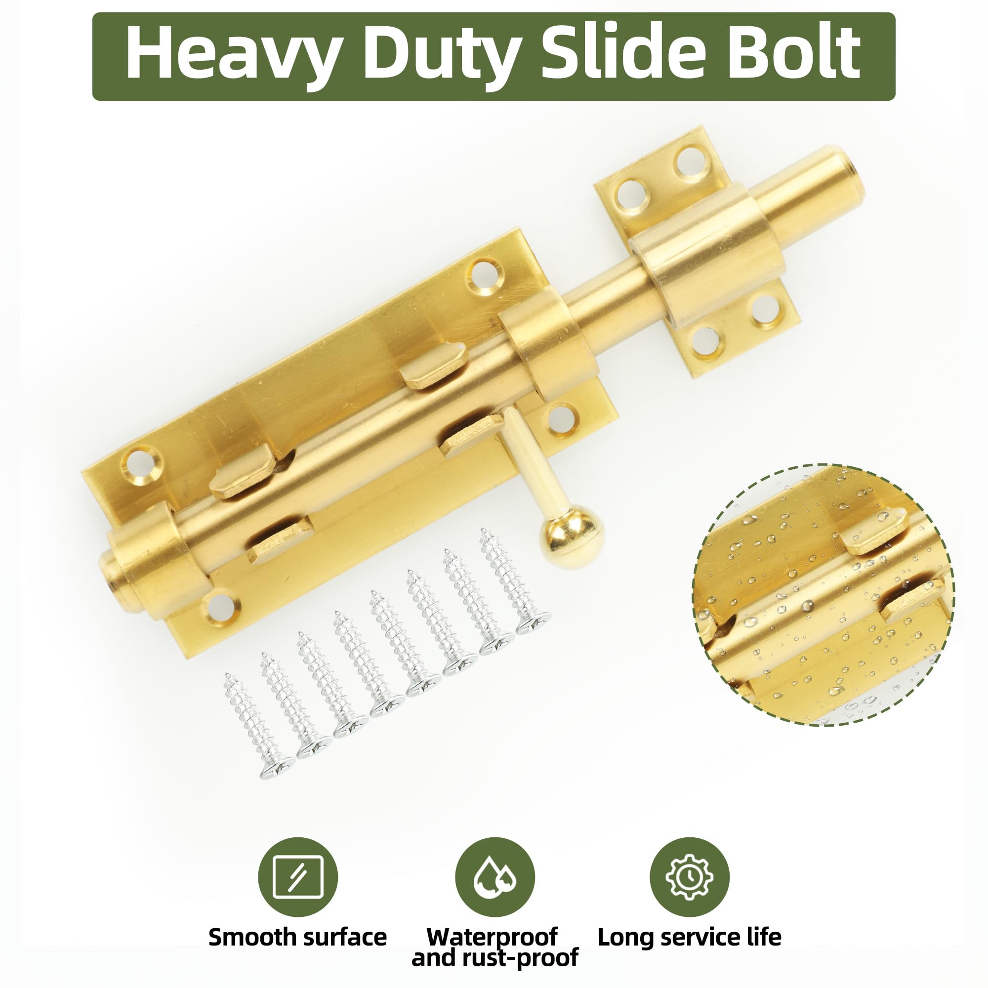 Snapklik.com : SUS304 Stainless Steel Gate Latch, 6 Inch Slide Bolt ...
