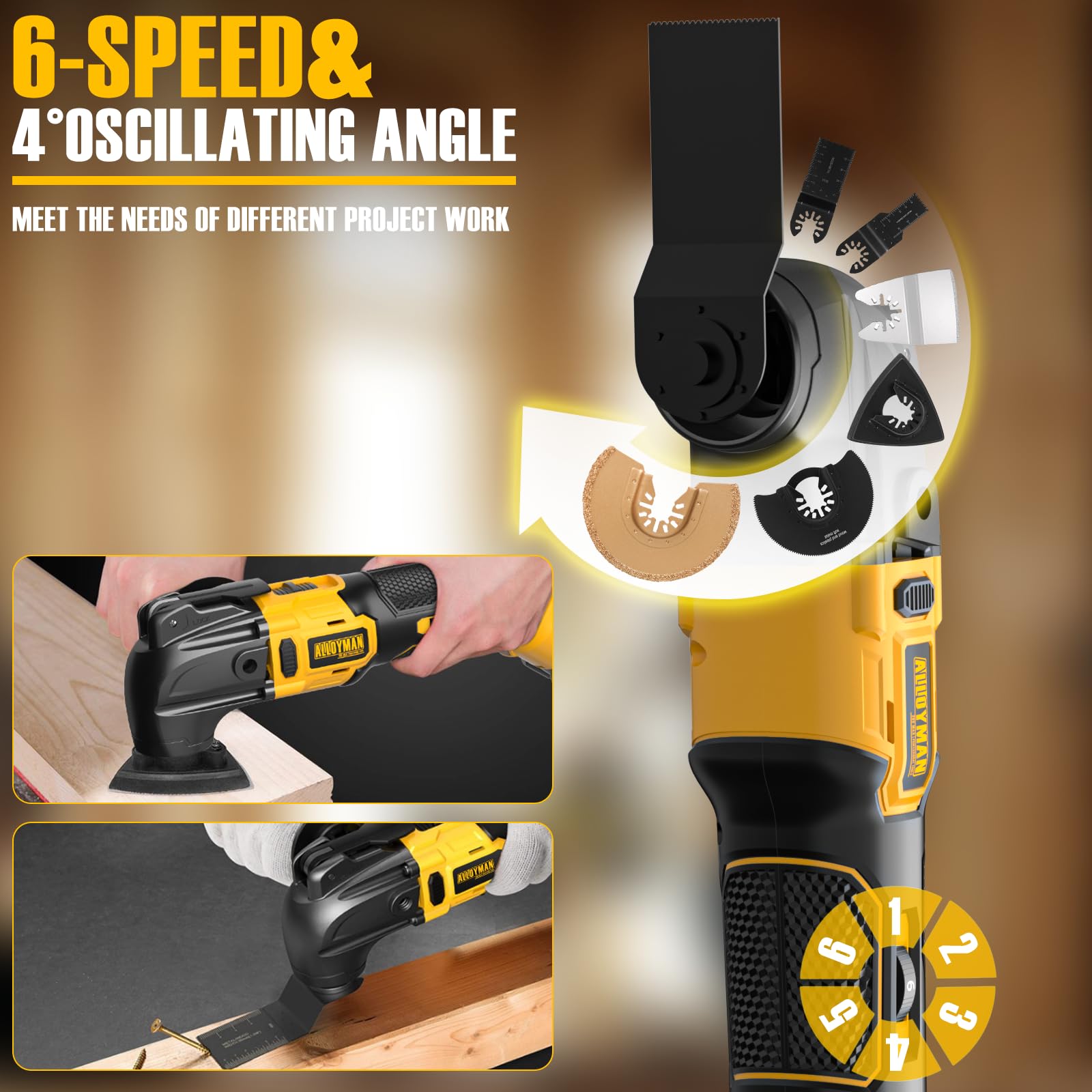 Snapklik.com : ALLOYMAN 20V Brushless And Cordless Oscillating Tool ...