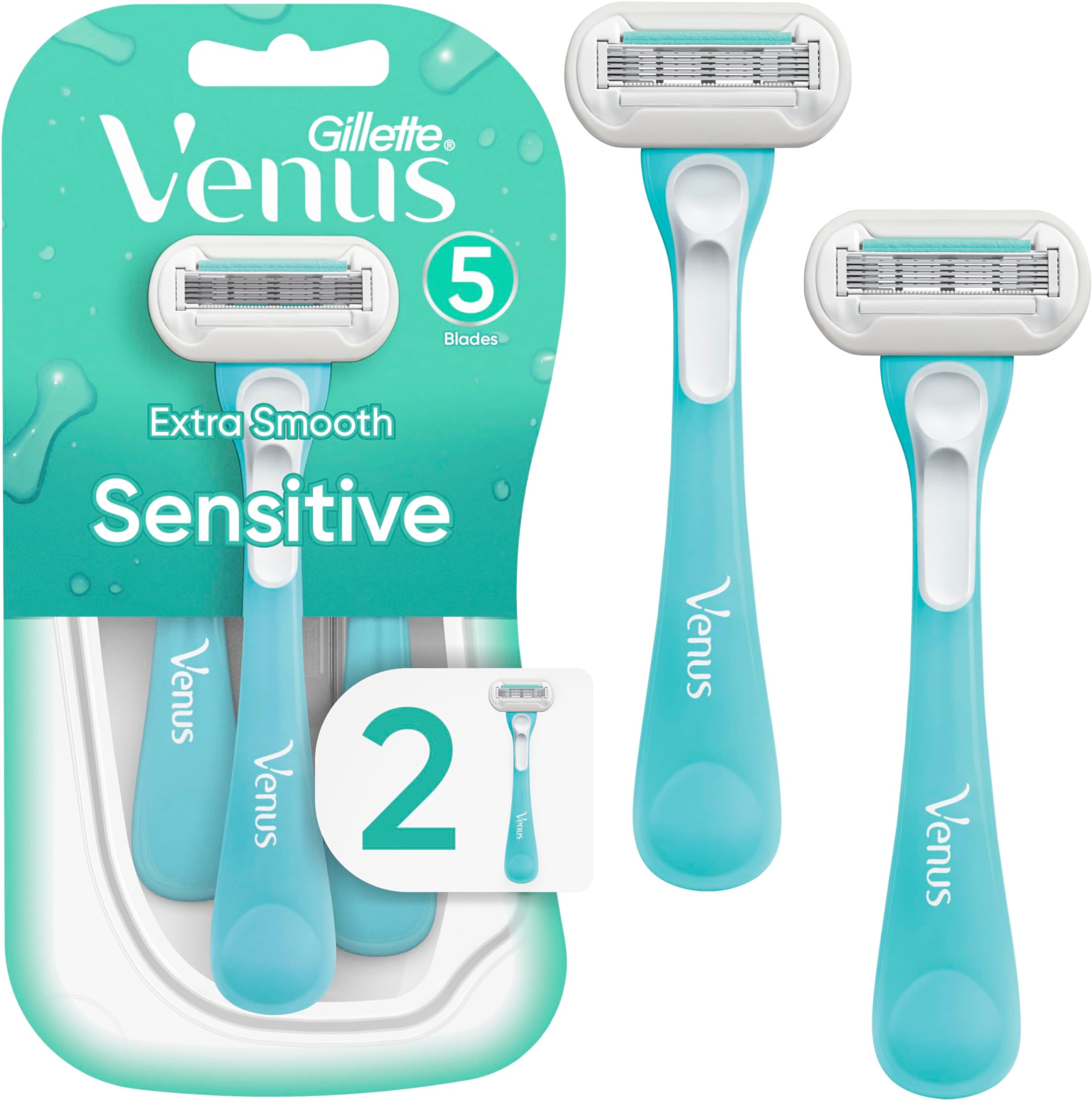 Amazon.com: Gillette Venus Extra Smooth Sensitive Disposable Razors for ...