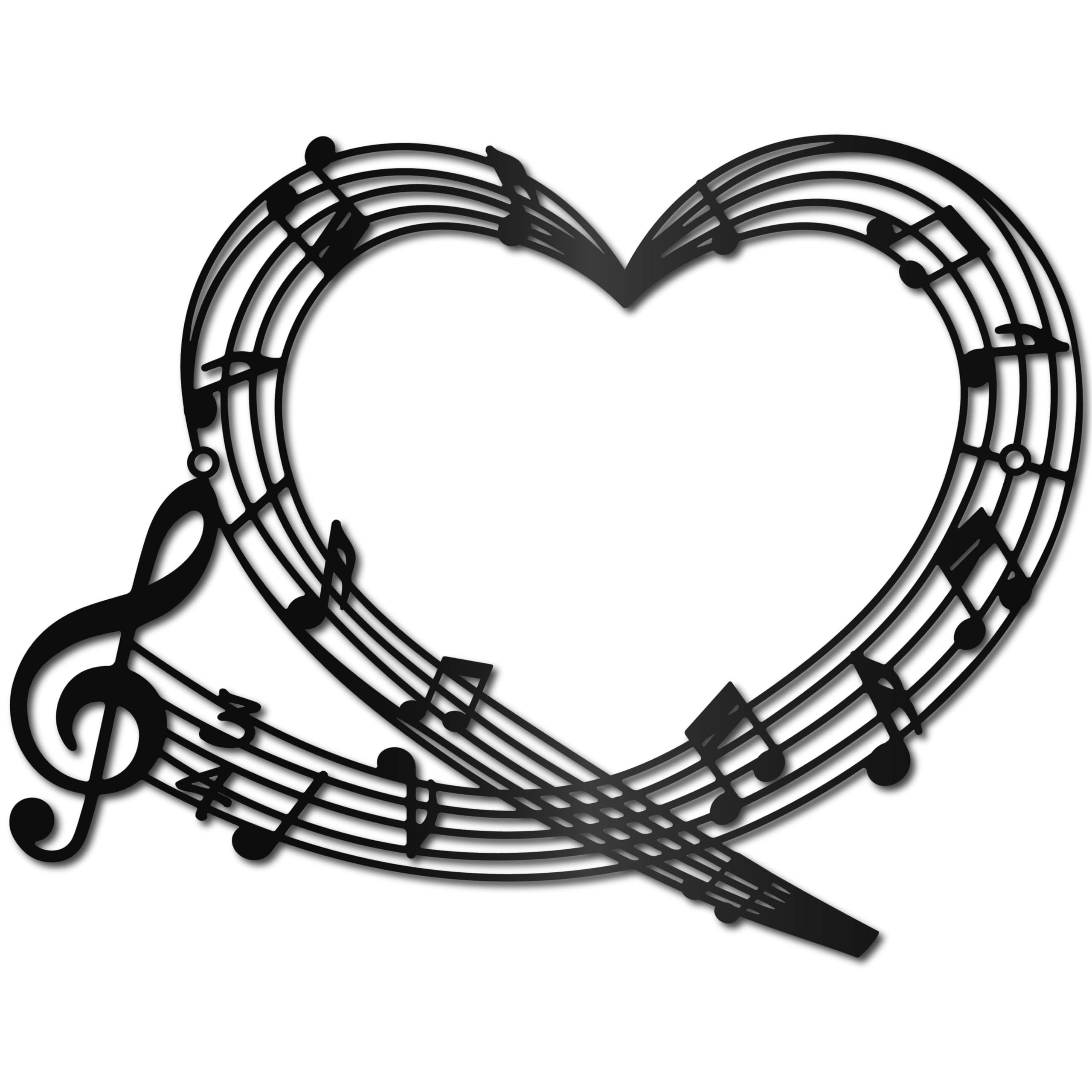 Clipart De Note De Musique En Forme De Coeur Coeur Et Note De Musique