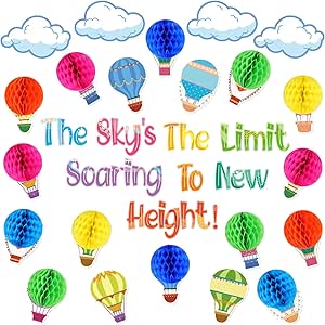 Amazon.co.jp: TaoBary 86pcs 3D Hot Air Balloons Honeycomb Bulletin ...