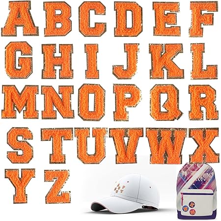 Amazon.com: Self-Adhesive Letters Patches for Clothing, Chenille Letter ...