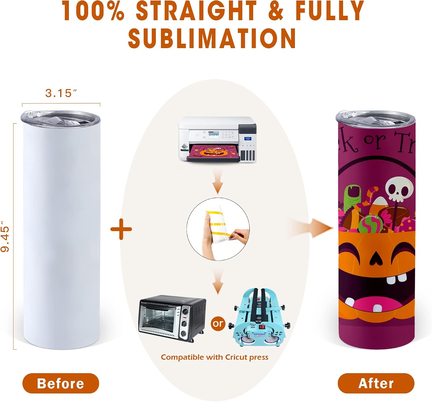 Sublimation Blanks – 25 vasos de sublimación de 30 onzas de acero ...
