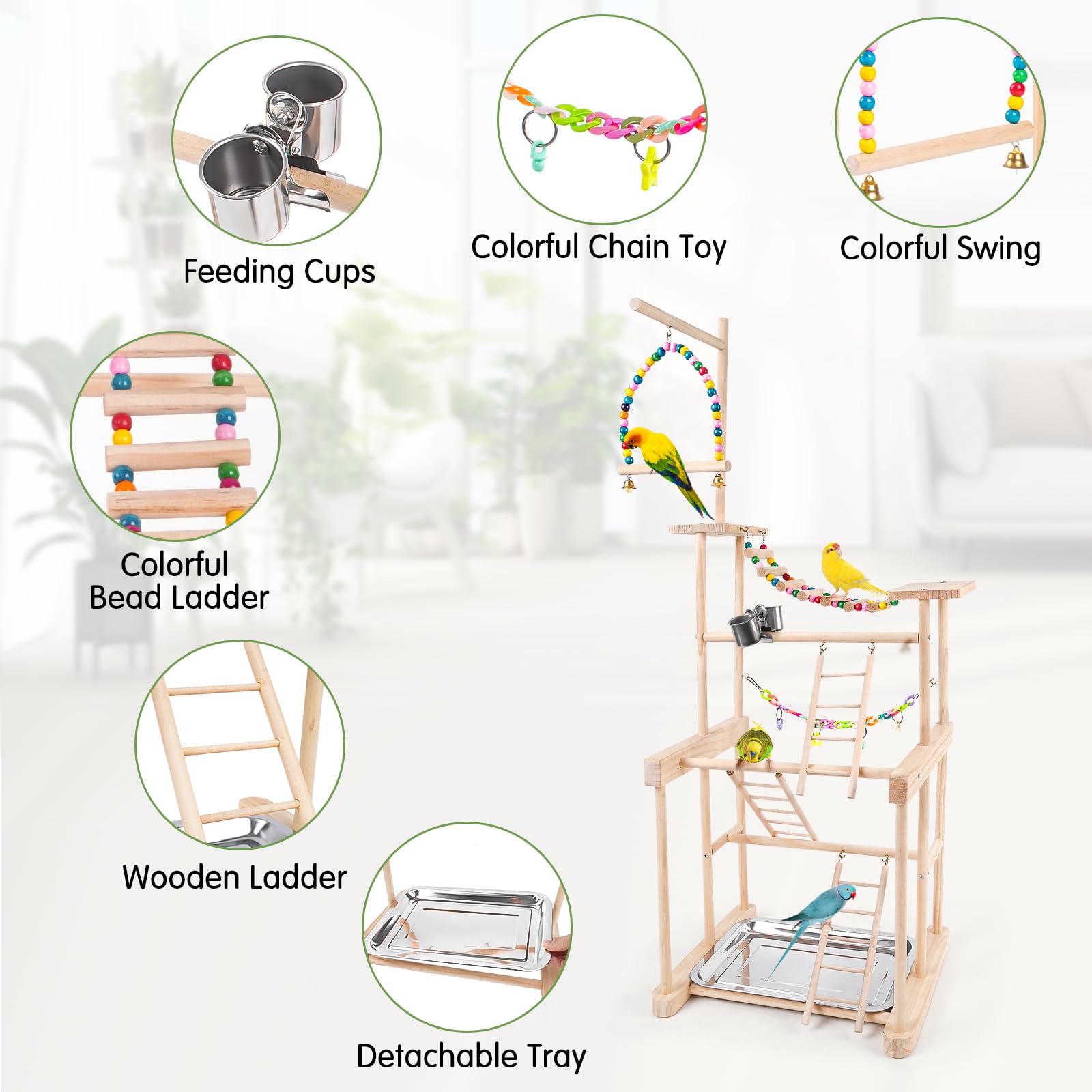 Snapklik.com : Chuiendi Bird Playground, Bird Play Stand Parrot Perch ...