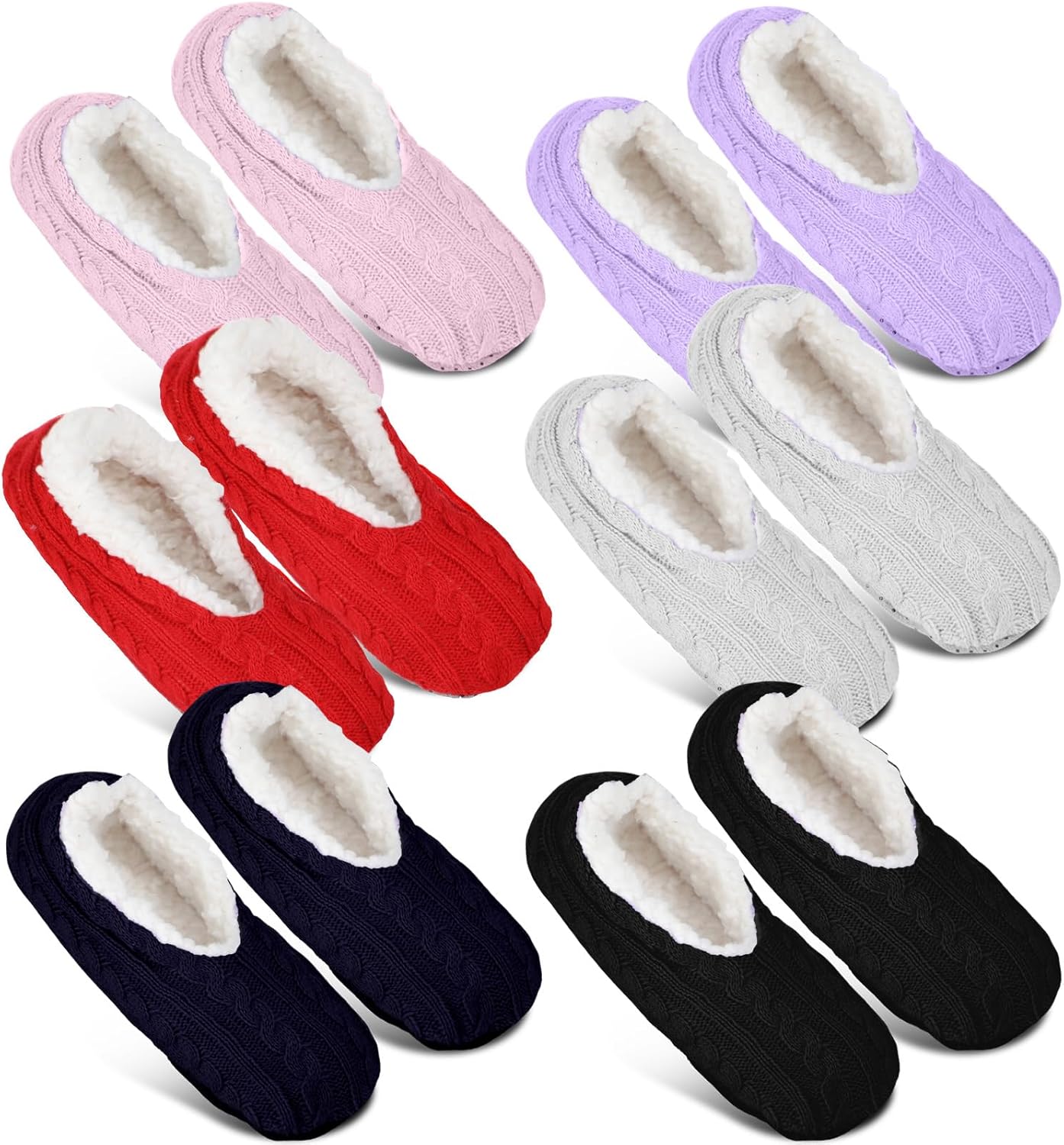 Amazon.com: Liitrsh 6 Pairs Women Thick and Warm Slipper Socks Soft ...