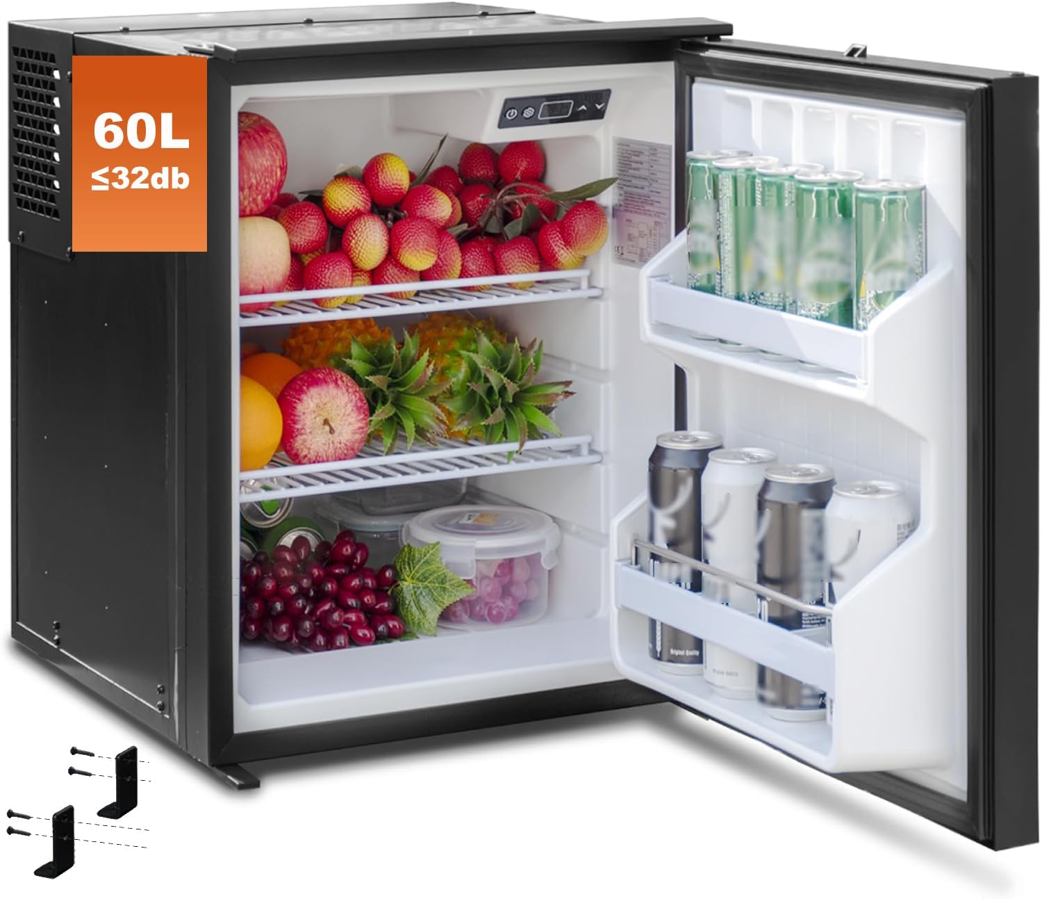 Amazon.com: Techomey 12V Refrigerator 1.4 Cu.Ft, AC/DC Semi Truck ...